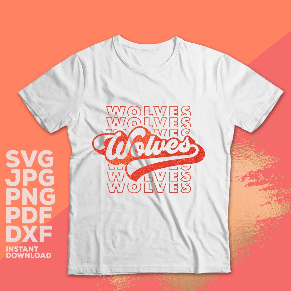 Wolves School Spirit Svg Retro Design Wolf Pride Png Wolves - Etsy