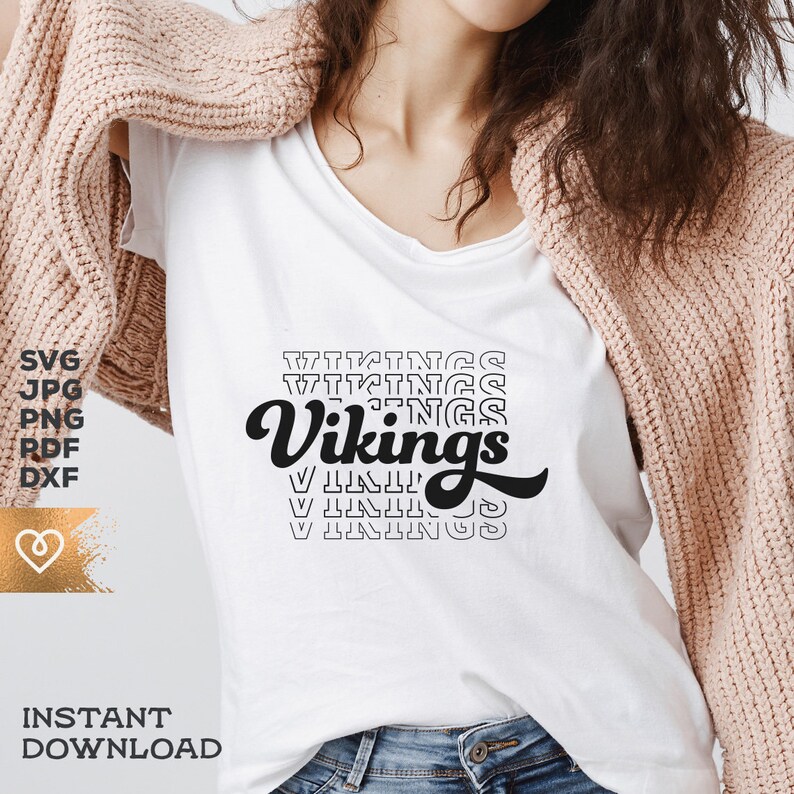 Vikings Svg School Spirit Viking Pride Png Retro Vikings Team | Etsy