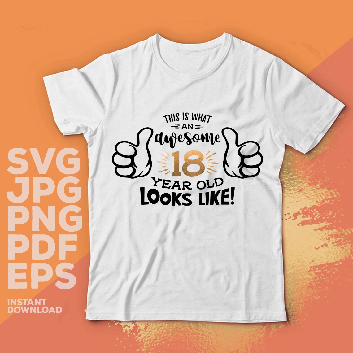 Awesome Svg 18 Year Old Svg 18th Birthday Svg Thumbs up - Etsy