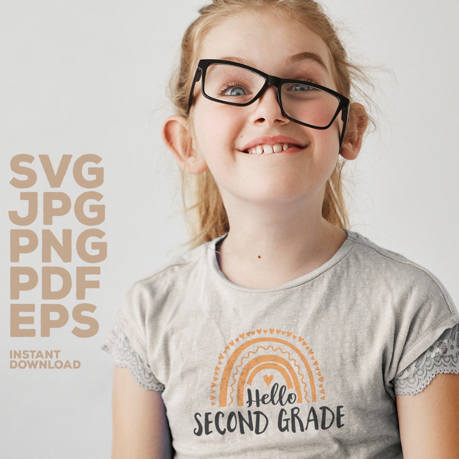 Second Grade Svg Hello Second Grade Rainbow Svg Back to School - Etsy