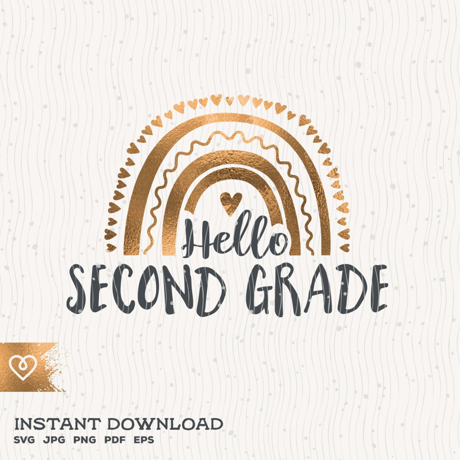 Second Grade Svg Hello Second Grade Rainbow Svg Back to School - Etsy