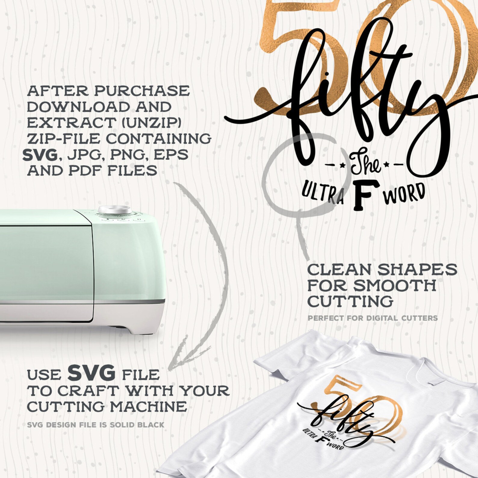 Fifty Svg the Ultra F Word Svg 50th Birthday F-word Svg This Queen ...