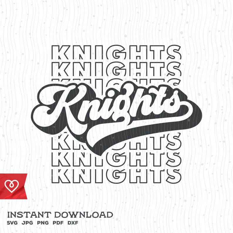 Knights School Spirit Svg Retro Design Knight Pride Png - Etsy