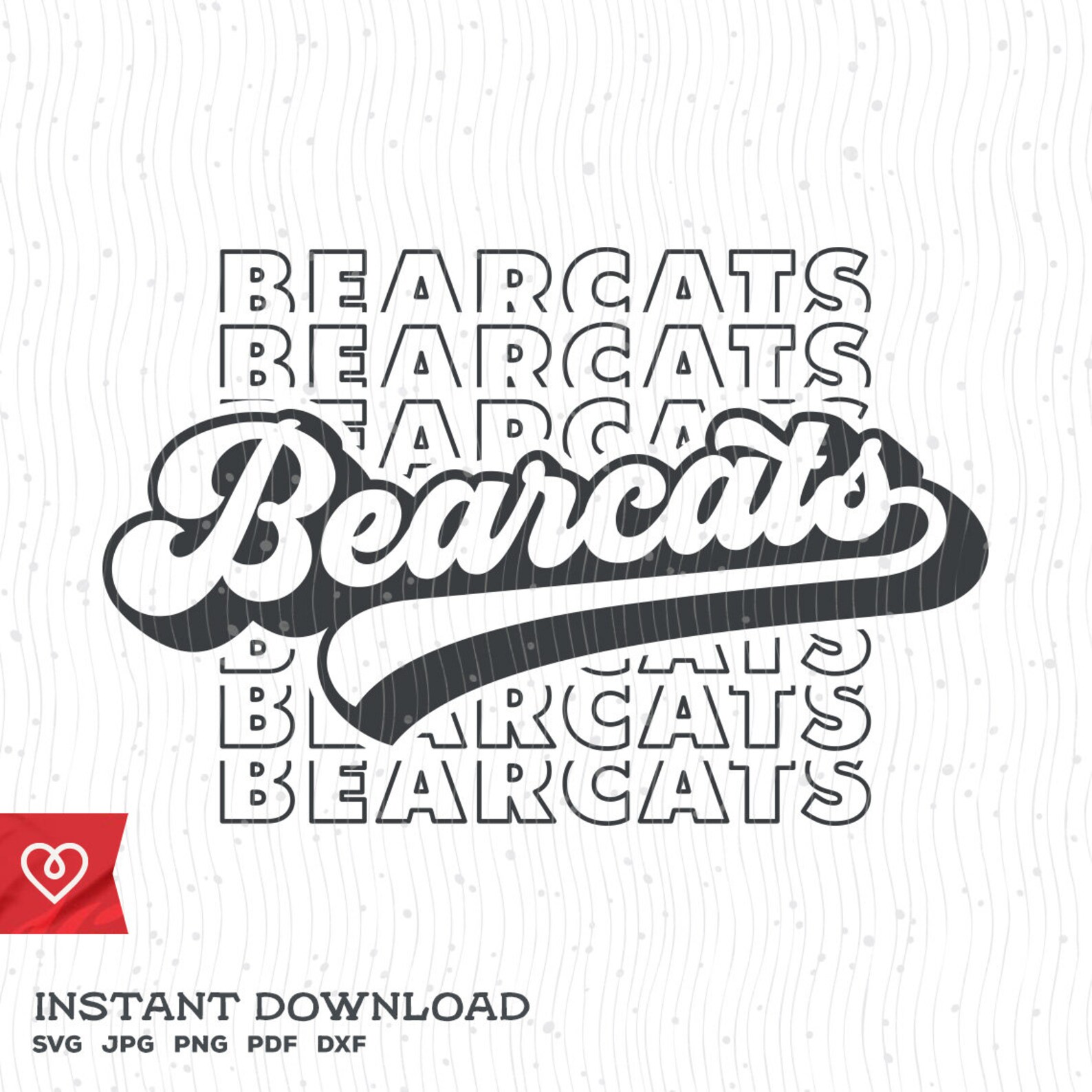 Bearcats Echo Svg School Spirit Retro Design Svg Bearcat Pride - Etsy