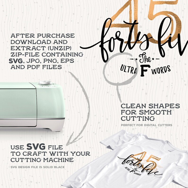 Forty Five Svg the Ultra F Words Svg 45th Birthday F-word Svg - Etsy