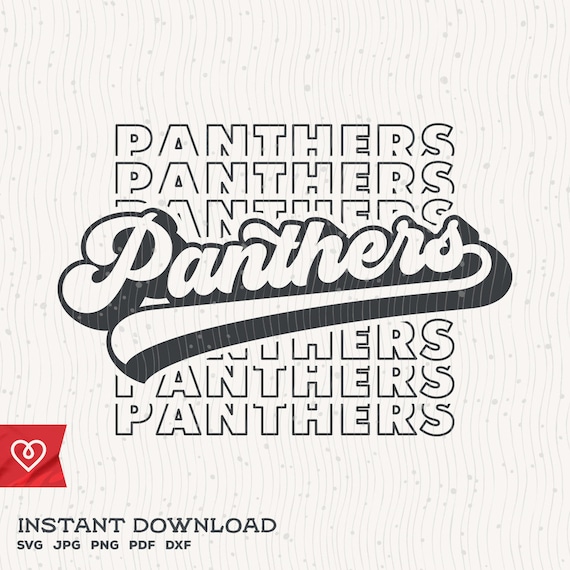 Panthers School Spirit Svg Retro Design Panther Pride Png - Etsy