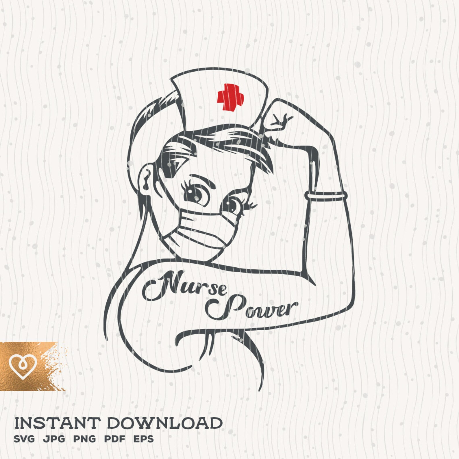 Nurse Power Svg Png Jpg Nursing Cut File for Cricut Mask | Etsy