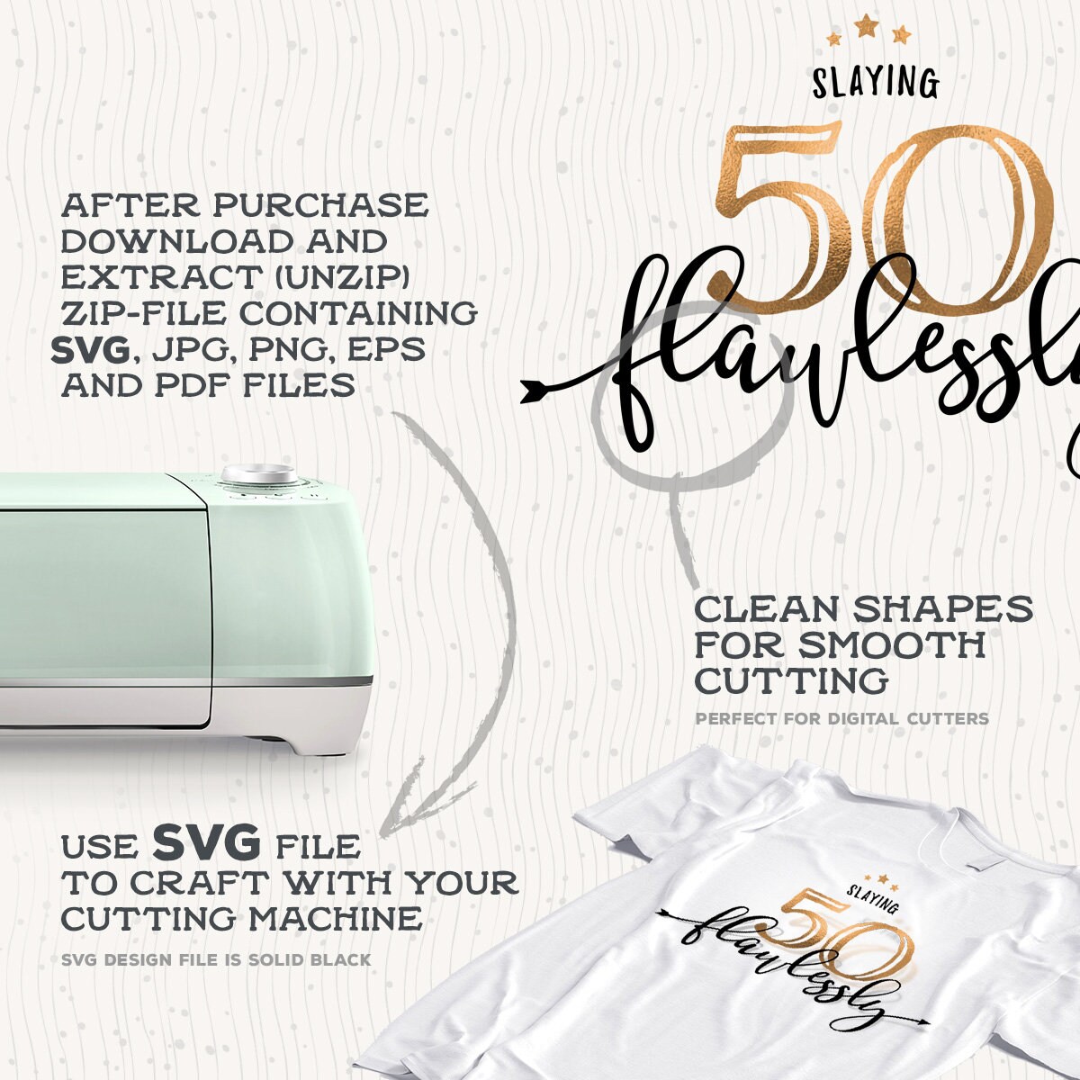 50th Birthday Svg Slaying Flawlessly Svg 50 Look Fabulous Svg | Etsy