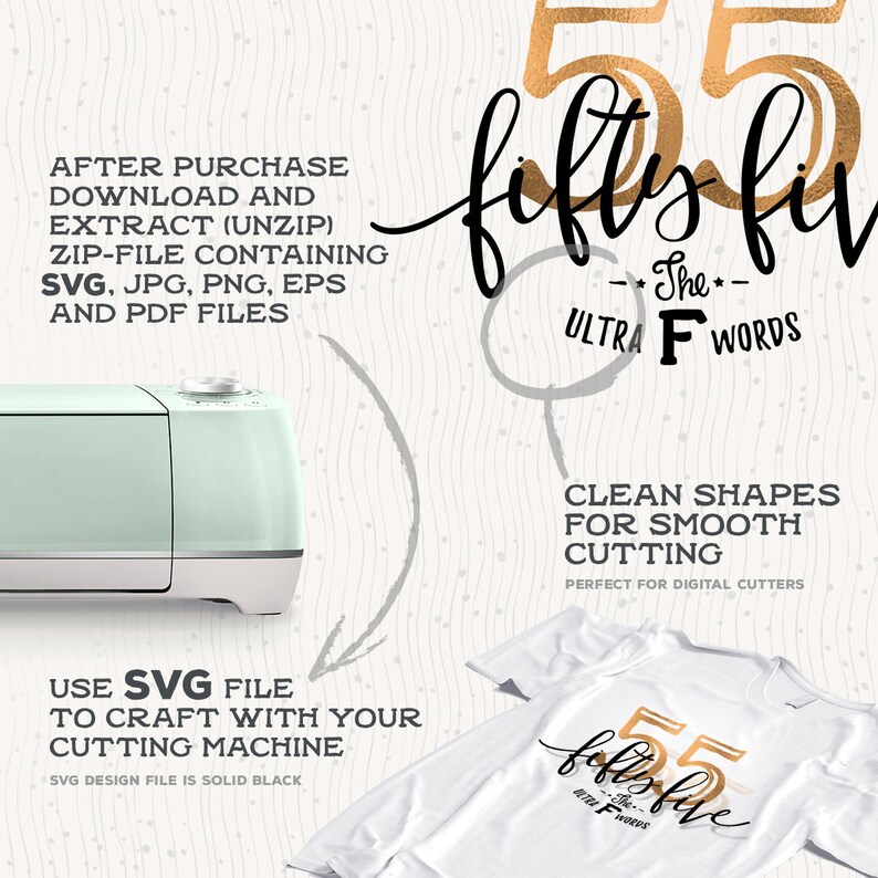 Fifty Five Svg the Ultra F Words Svg 55th Birthday F-word Svg - Etsy