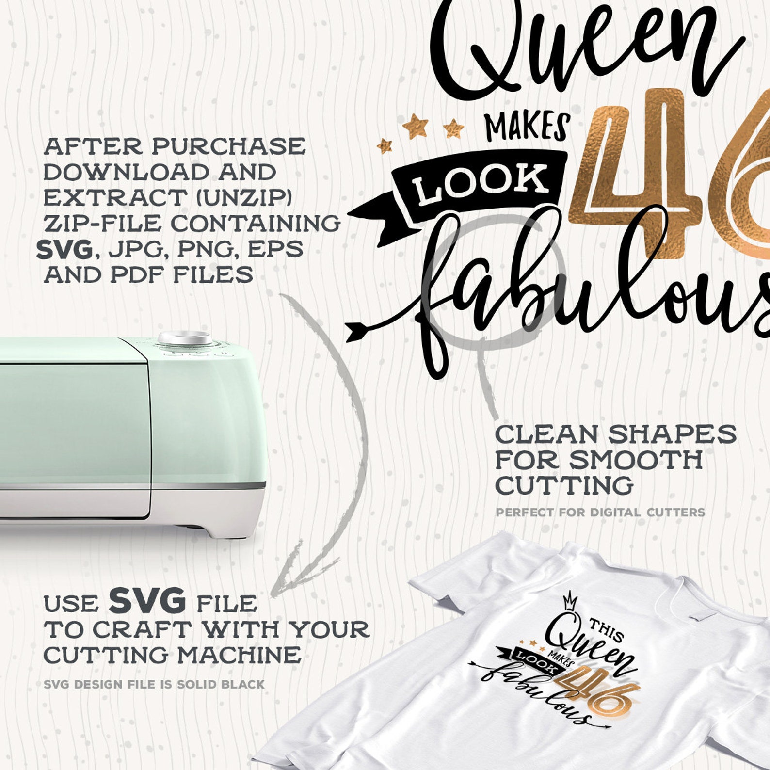 46th Birthday Svg This Queen Makes 46 Svg Look Fabulous Svg - Etsy