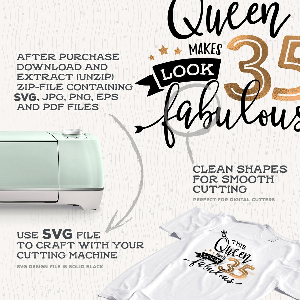 35th Birthday Svg This Queen Makes 35 Svg Look Fabulous Svg - Etsy