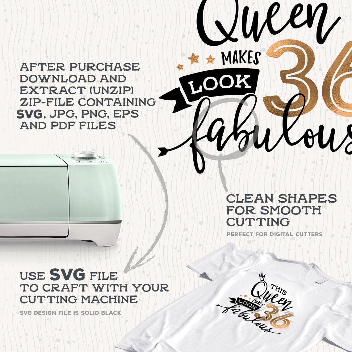 36th Birthday Svg This Queen Makes 36 Svg Look Fabulous Svg - Etsy