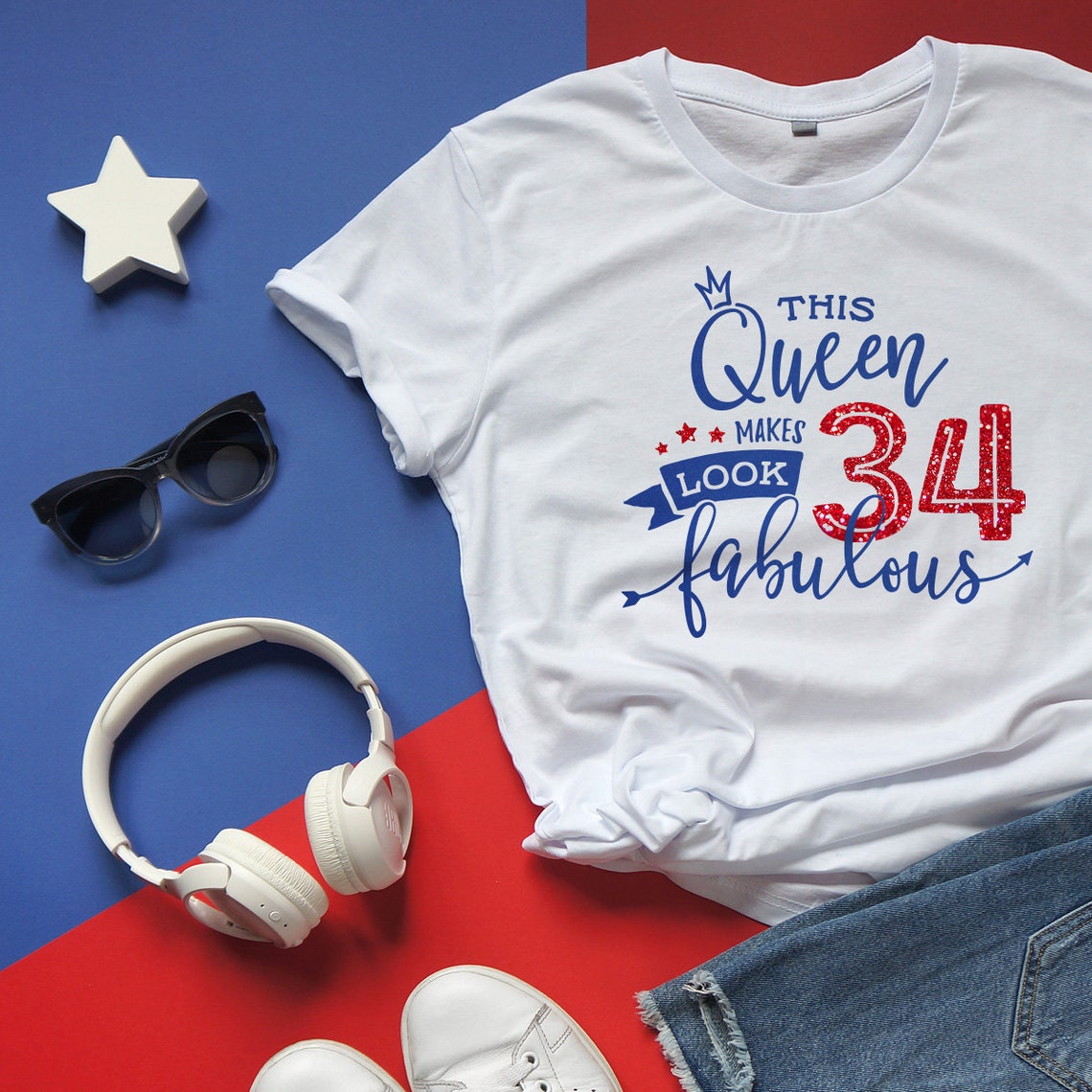 34th Birthday Svg This Queen Makes 34 Svg Look Fabulous Svg - Etsy