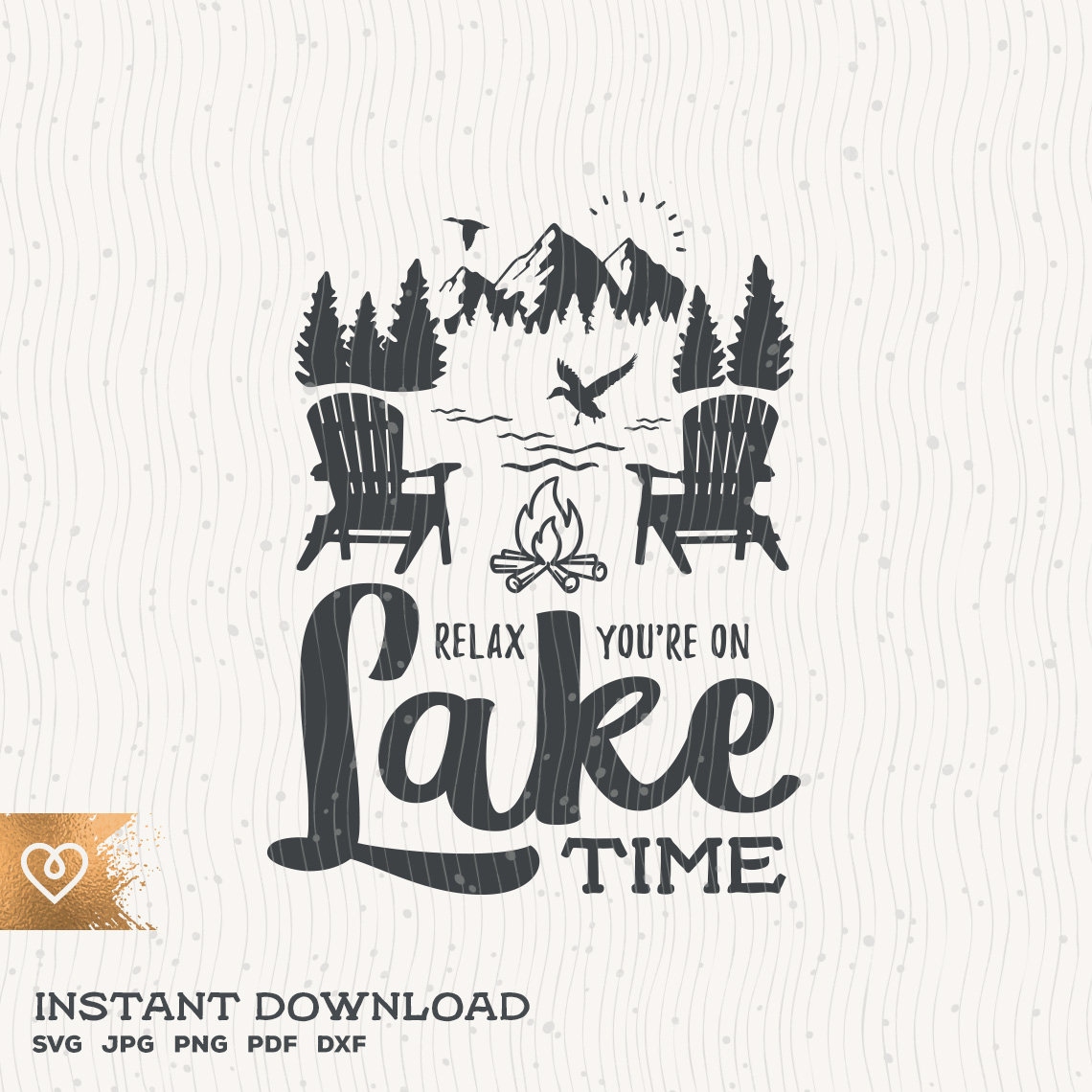 Lake Svg Relax You're On Lake Time Svg Adirondack Chairs | Etsy