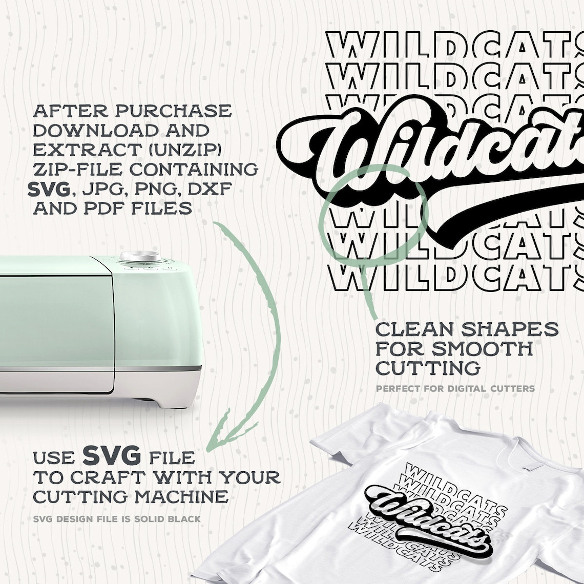 Wildcats Echo Svg School Spirit Retro Design Svg Wildcat Pride Png ...