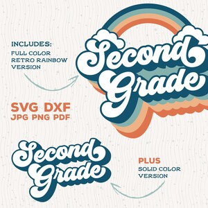 Second Grade Svg Hello Second Grade Rainbow Svg Back to School Svg ...