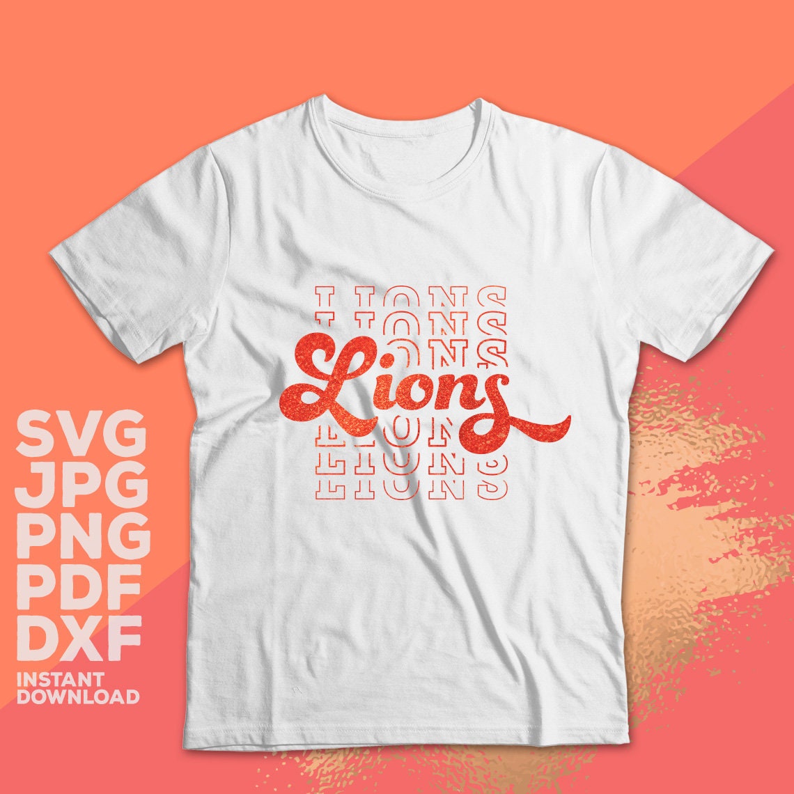 Lions Echo Retro Svg Lions School Spirit Png Lion Pride Vintage Cheer ...