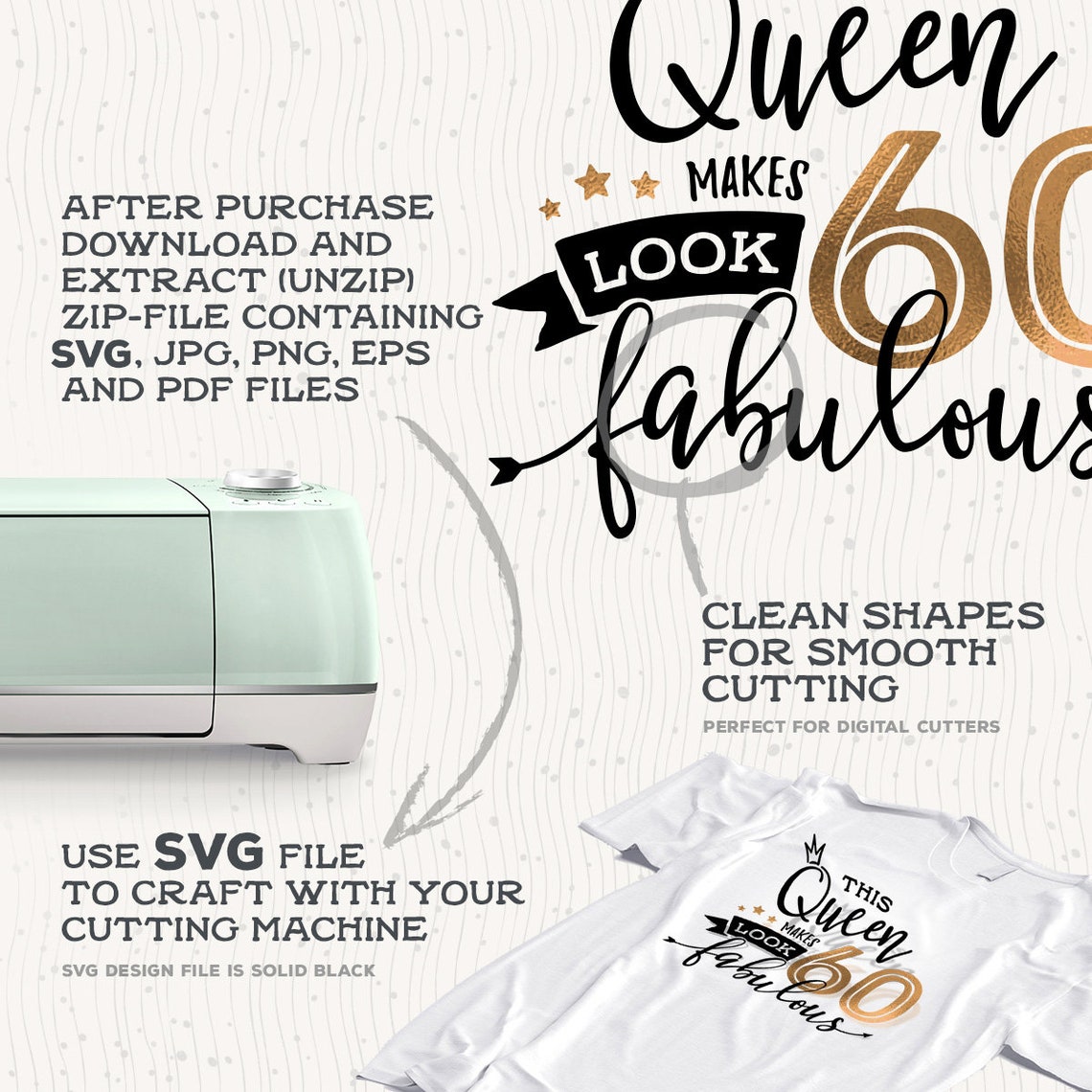 60th Birthday Svg This Queen Makes 60 Svg Look Fabulous Svg Instant ...