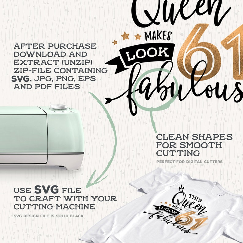 61st Birthday Svg This Queen Makes 61 Svg Look Fabulous Svg | Etsy