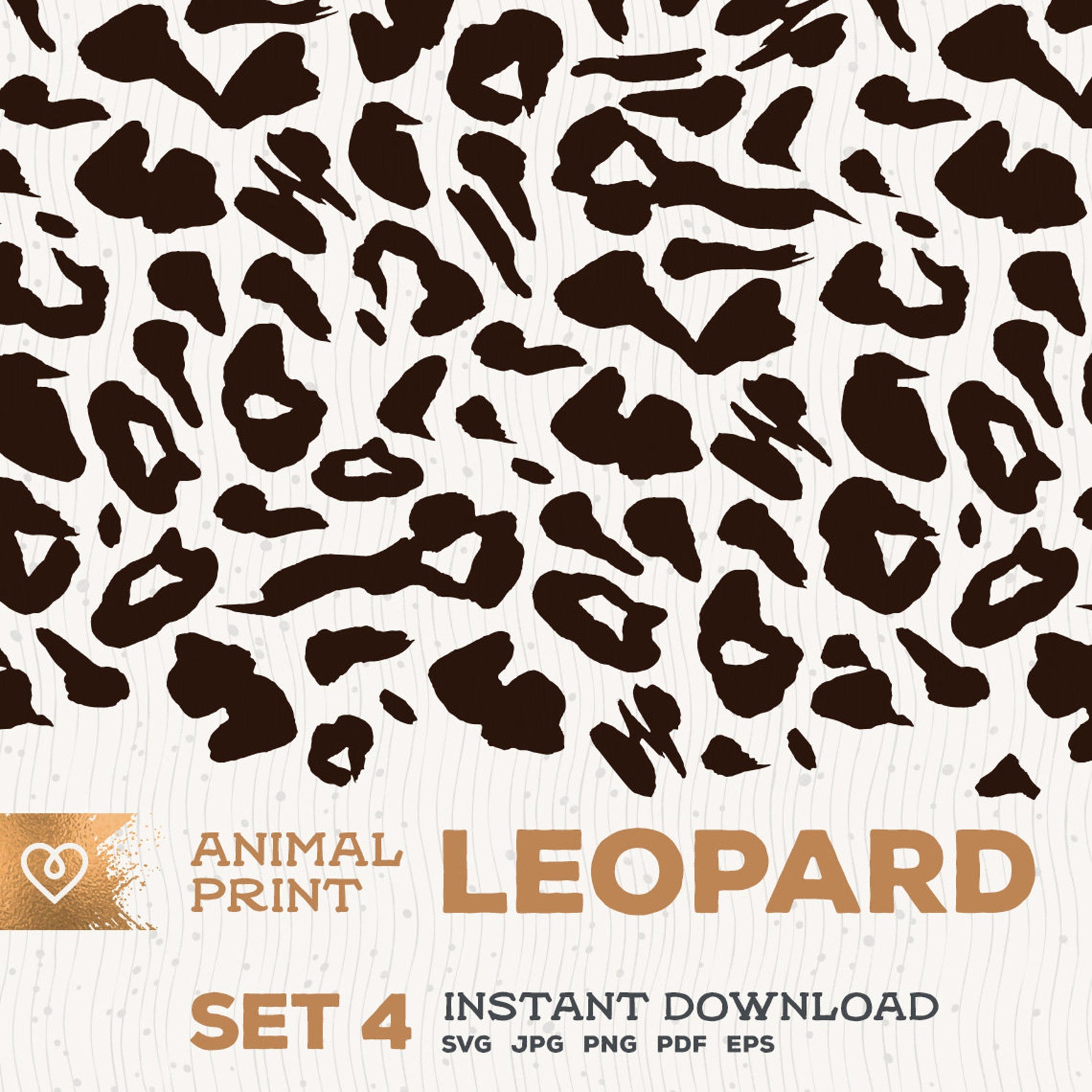 Leopard Svg Cheetah Pattern Set 4 Png Animal Skin Print Svg - Etsy