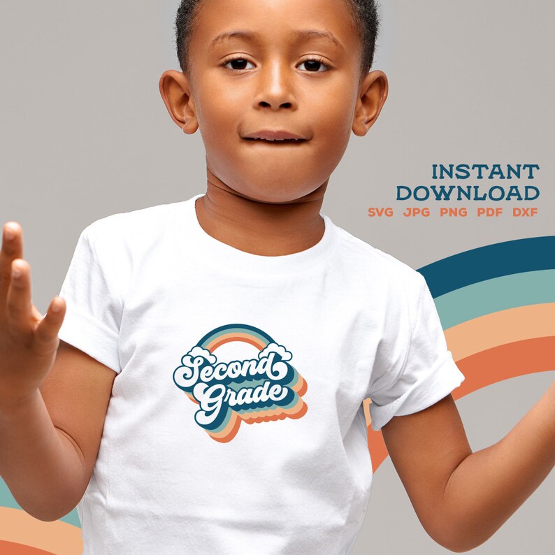 Second Grade Svg Hello Second Grade Rainbow Svg Back to School - Etsy