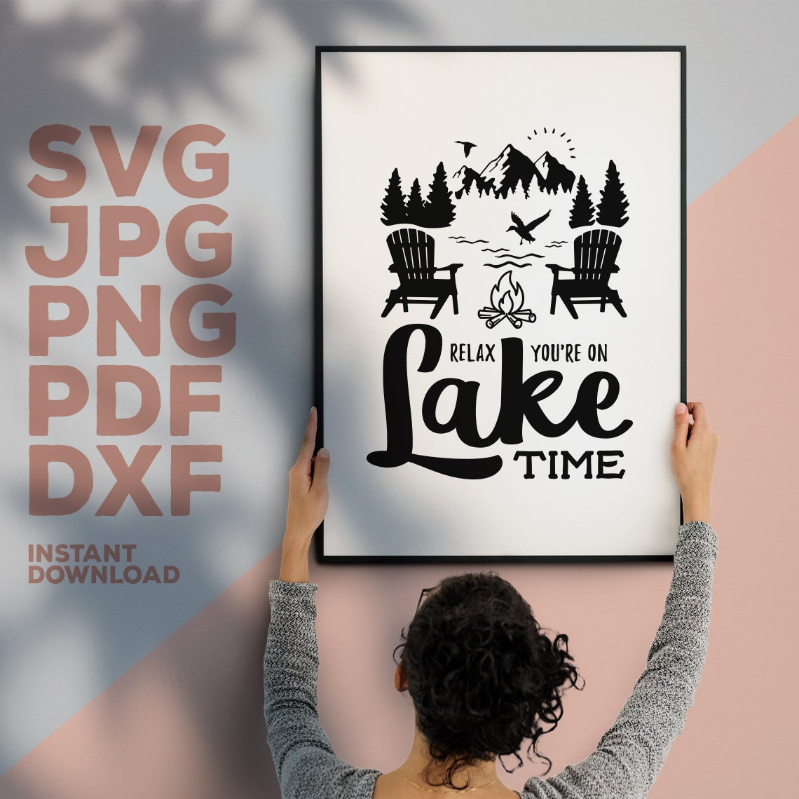 Lake Svg Relax You're on Lake Time Svg Adirondack Chairs - Etsy