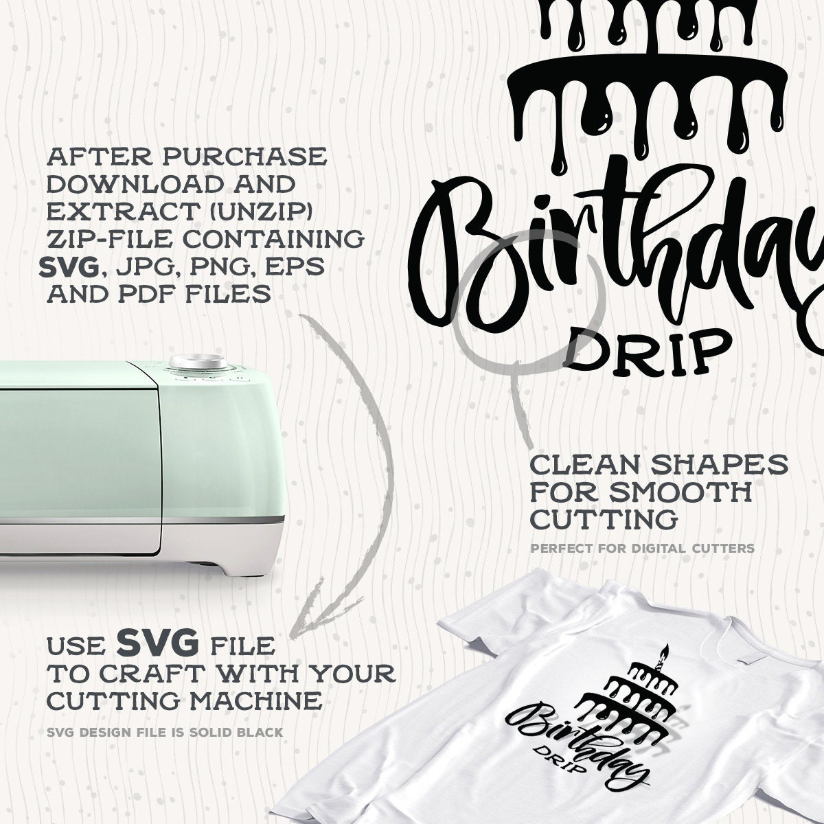 Birthday Drip Cake Svg Melanin Dripping Svg Instant Download Birthday ...