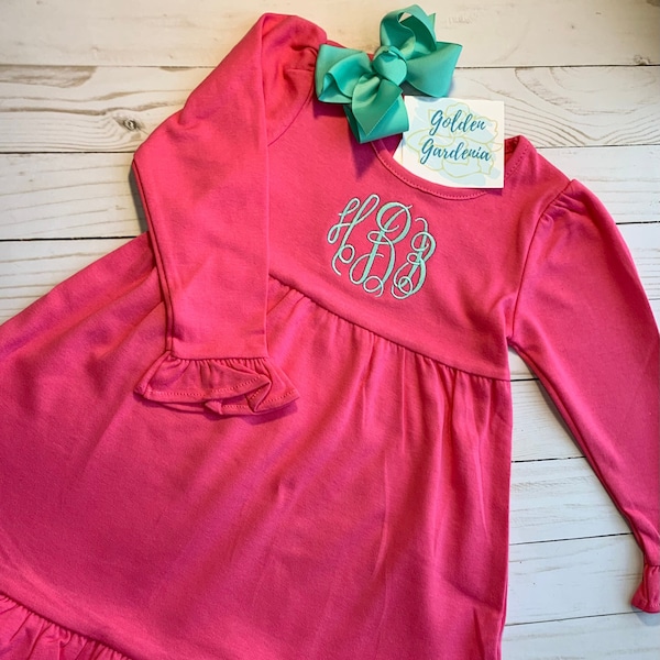 Girls Monogram Dress - Etsy