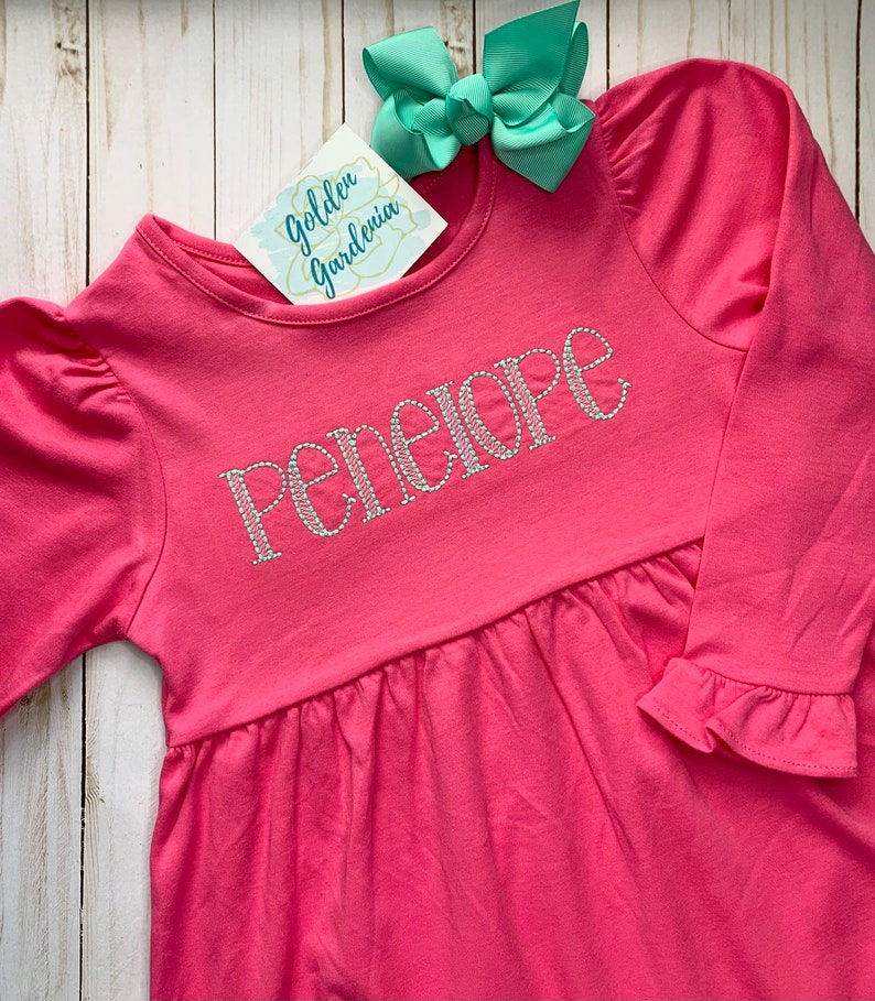 Monogrammed Dress | Girls Personalized Dress | Girls Monogrammed Dress ...