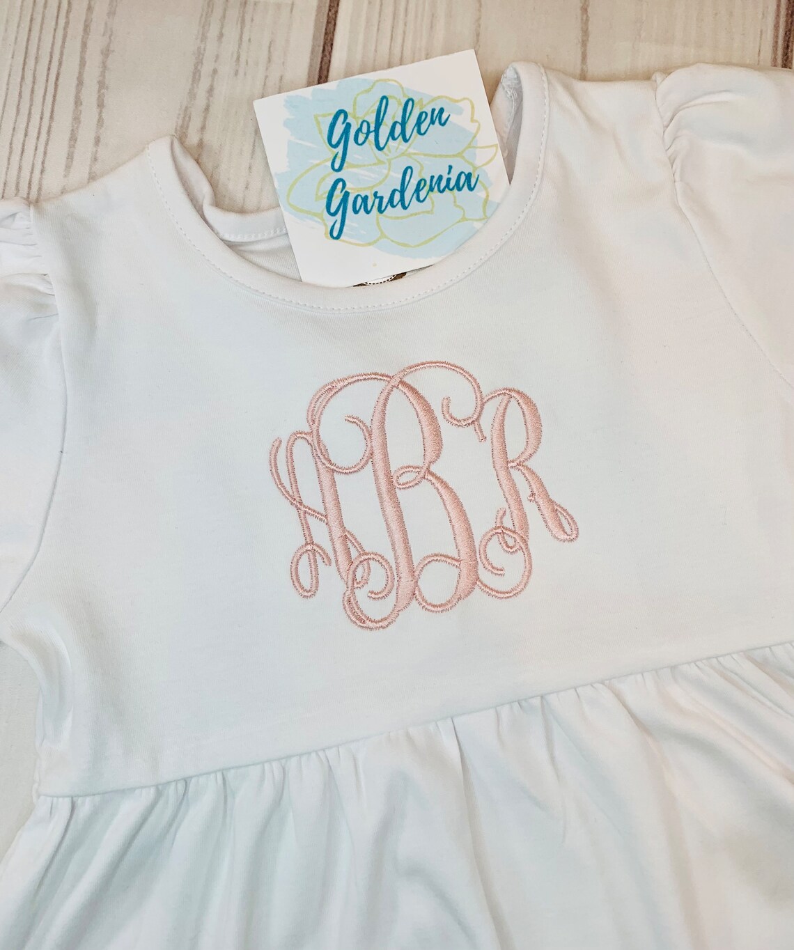 White Monogrammed Dress | Girls Personalized Dress | Girls Monogrammed ...