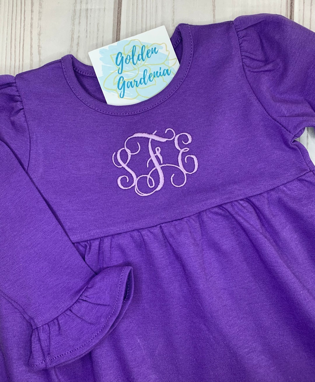 Purple Monogrammed Dress | Girls Personalized Dress | Girls Monogrammed ...