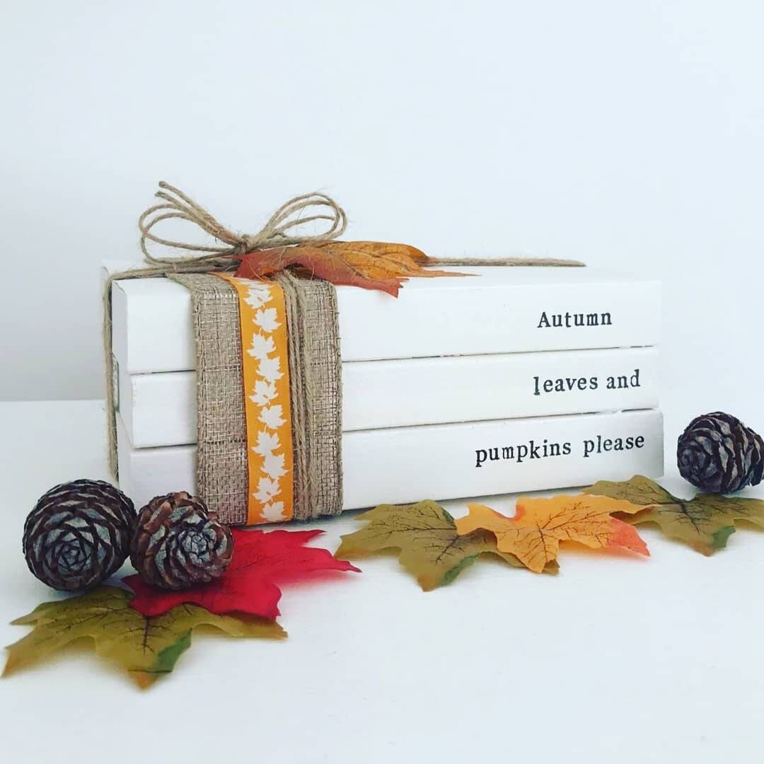 Autumn /fall /rustic/ Bookstack/farmhouse Bookstack - Etsy