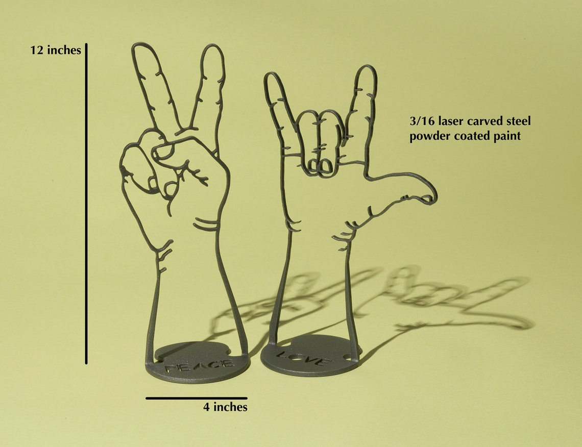 Peace Hand Desk Top Sculpture - Etsy