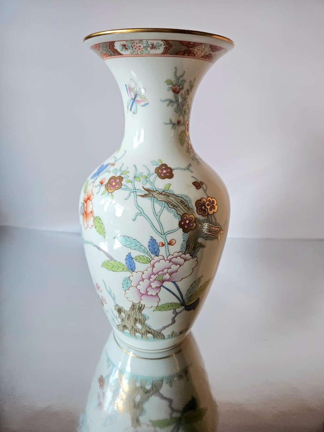 Herend Hand Painted Porcelain "shanghai" Pattern Vase - Etsy