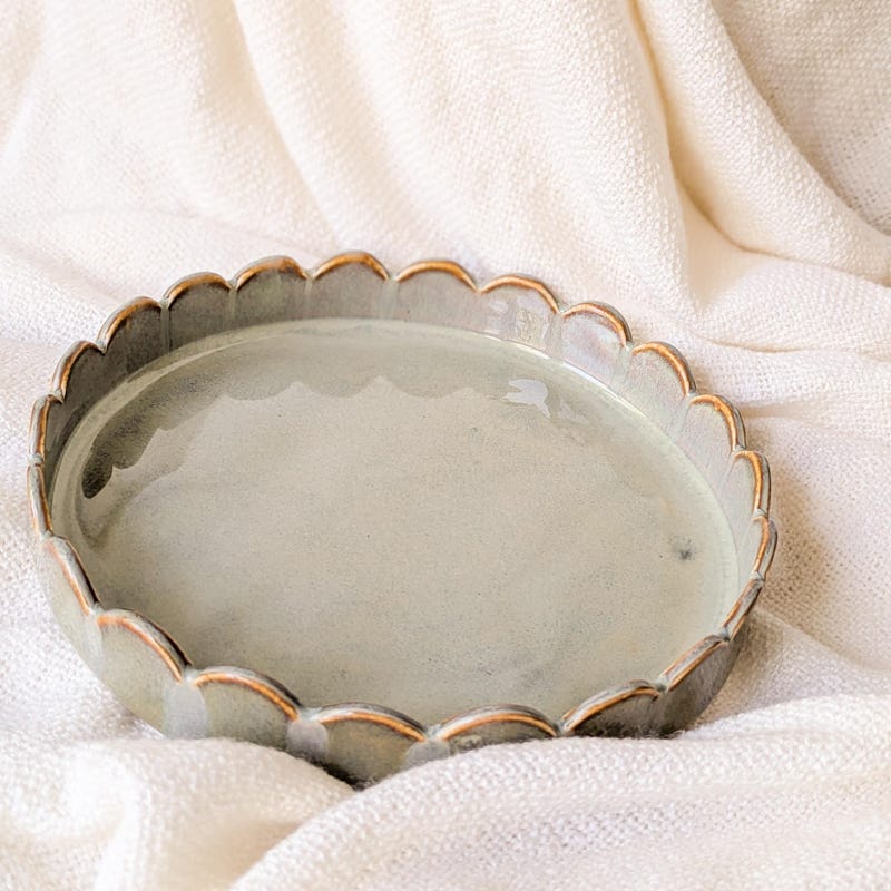 Scalloped Edge Plate - Etsy