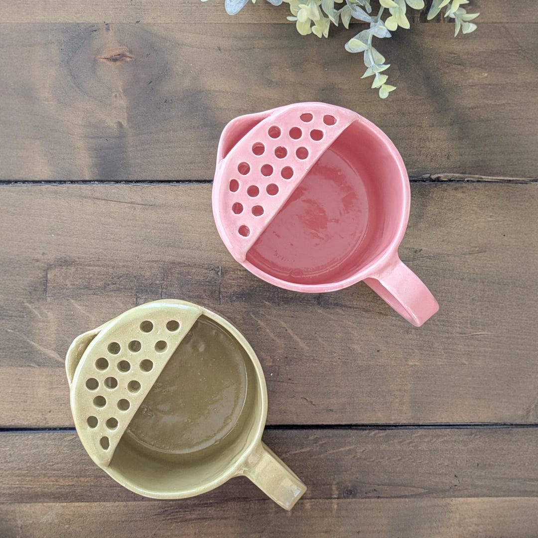 Handcrafted Ceramic Strainer for Berries, Nuts, Pasta, Herbs and Small ...