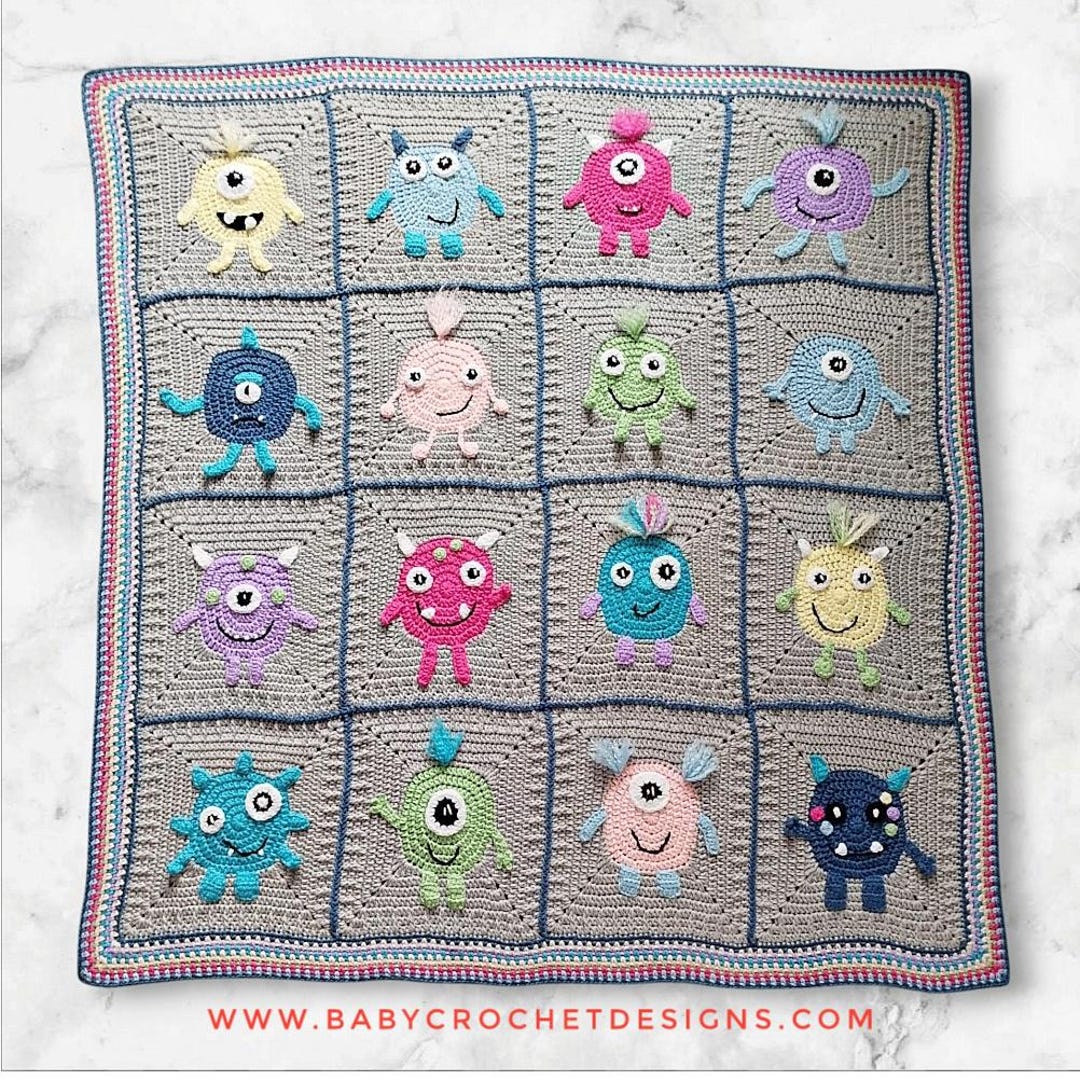 Little Monsters Blanket Crochet Pattern PDF Digital Download - Etsy