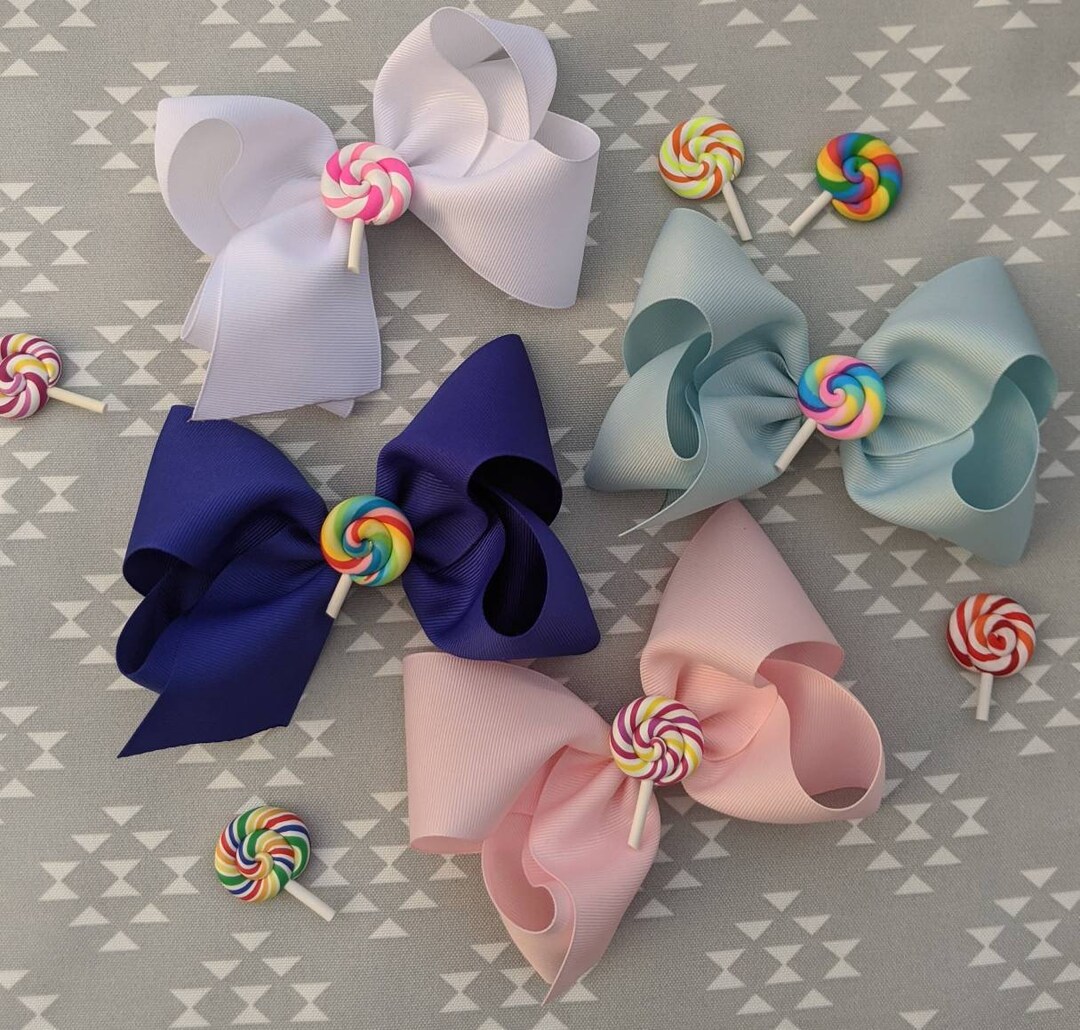 Rainbow Lollipop Hair Bow (alligator Clip) Little Girl Bows, Toddler ...