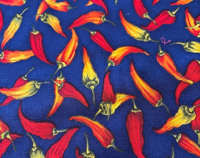 Red Chili Pepper Cotton Fabric - Etsy