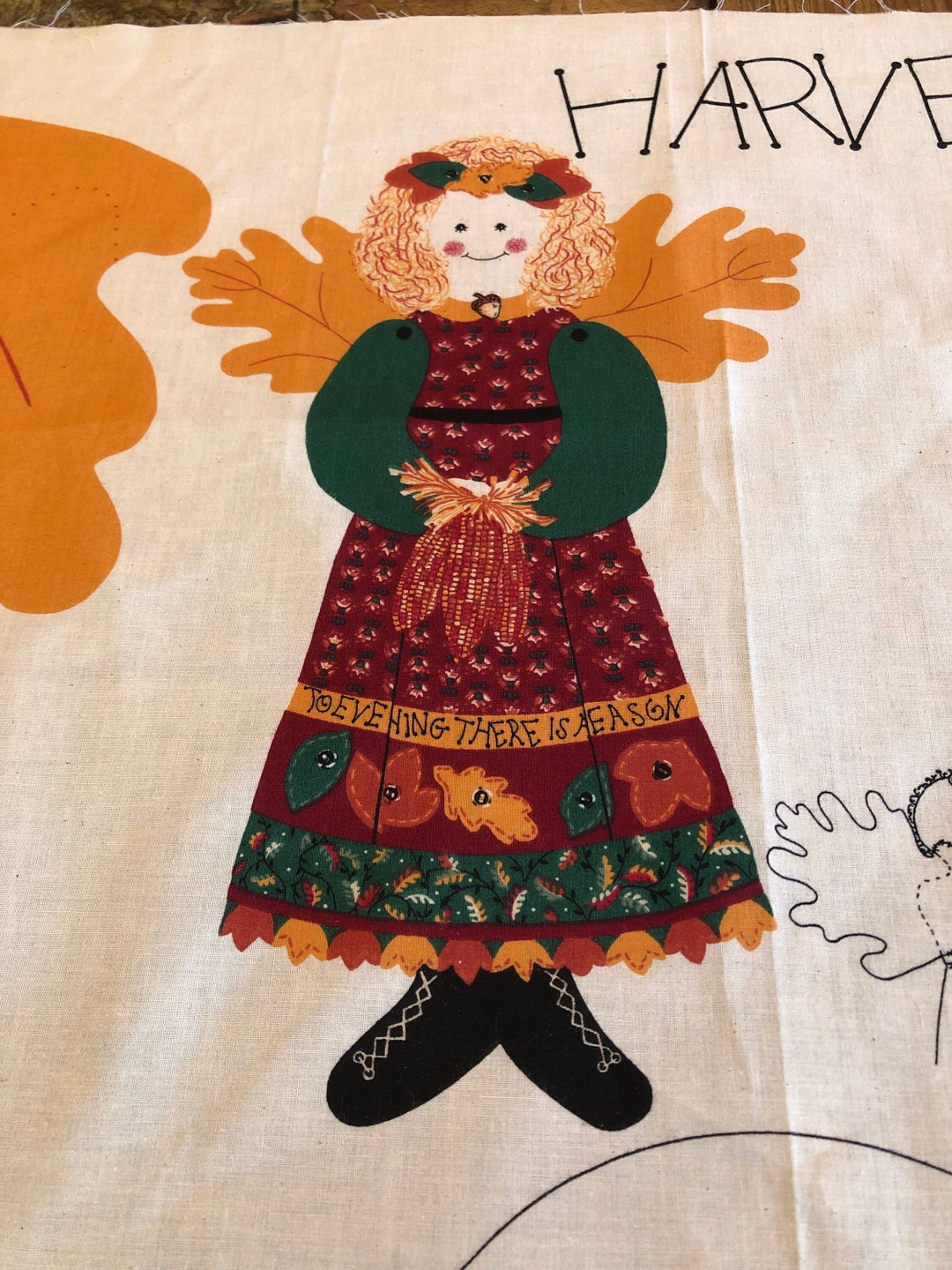 Springs Industries Harvest Angel Fabric Panel - Etsy