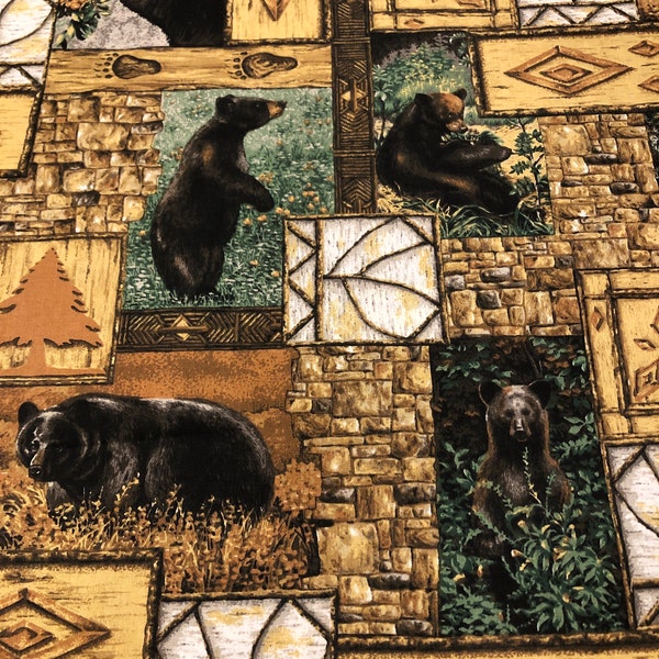 Black Bear Fabric - Etsy