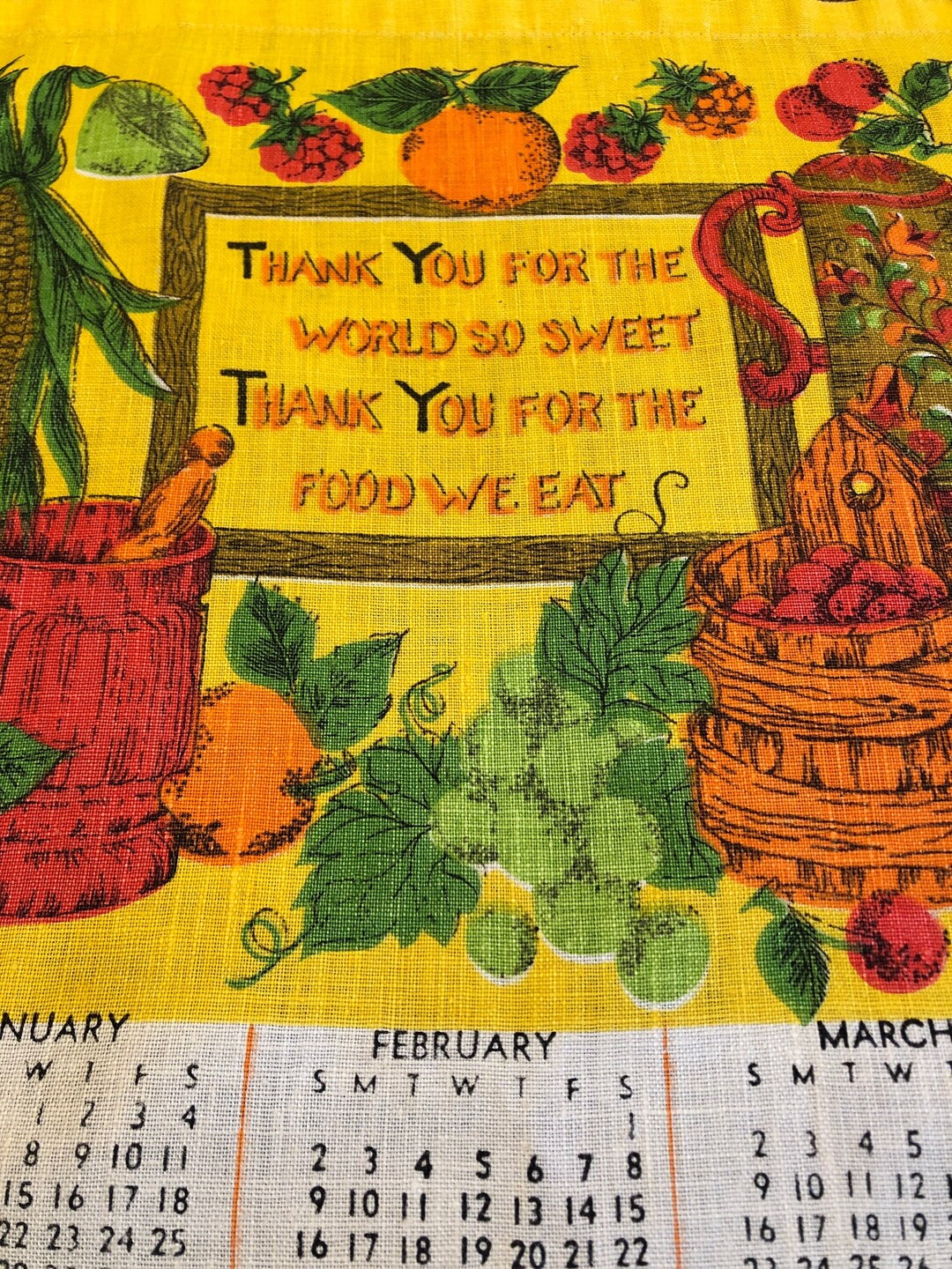 1975 Kitchen Prayer Calendar Towel - Etsy