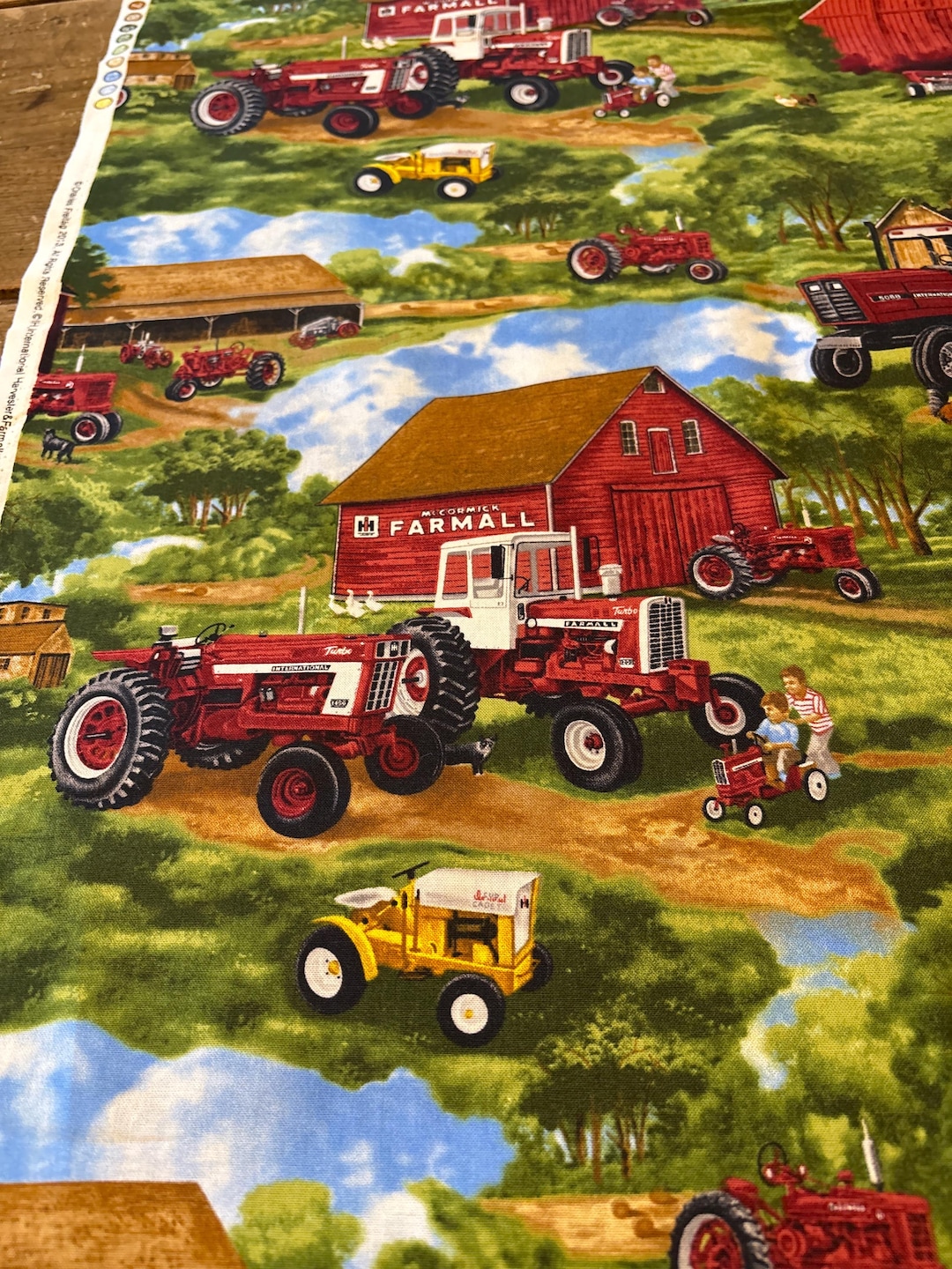 Farmall Tractor Themed Cotton Fabric - Etsy