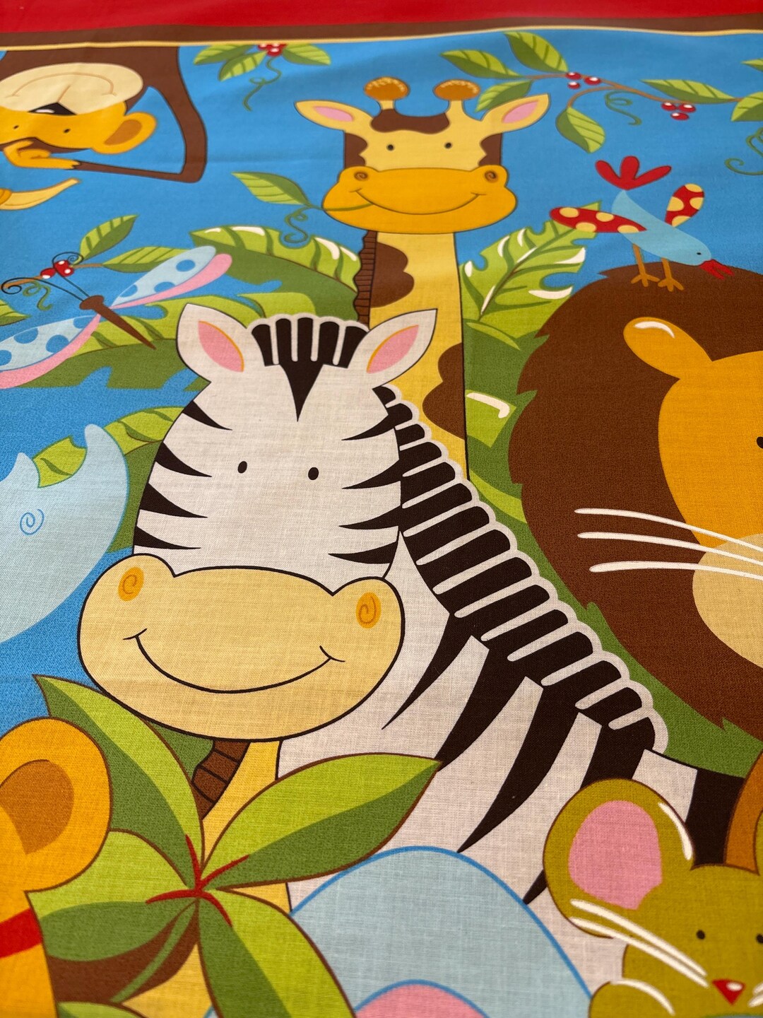 Fabric Traditions Jungle Animal Theme Wall Hanging Fabric Panel - Etsy