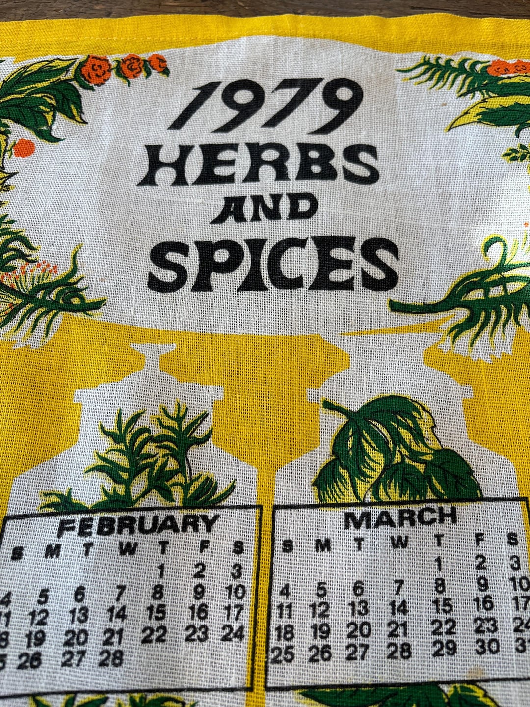 1979 Herb and Spices Themed Calendar Towel - Etsy