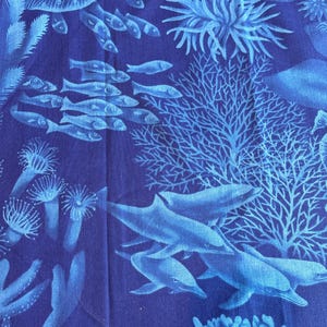 Springs Industries Blue Under the Sea Print Cotton Fabric - Etsy