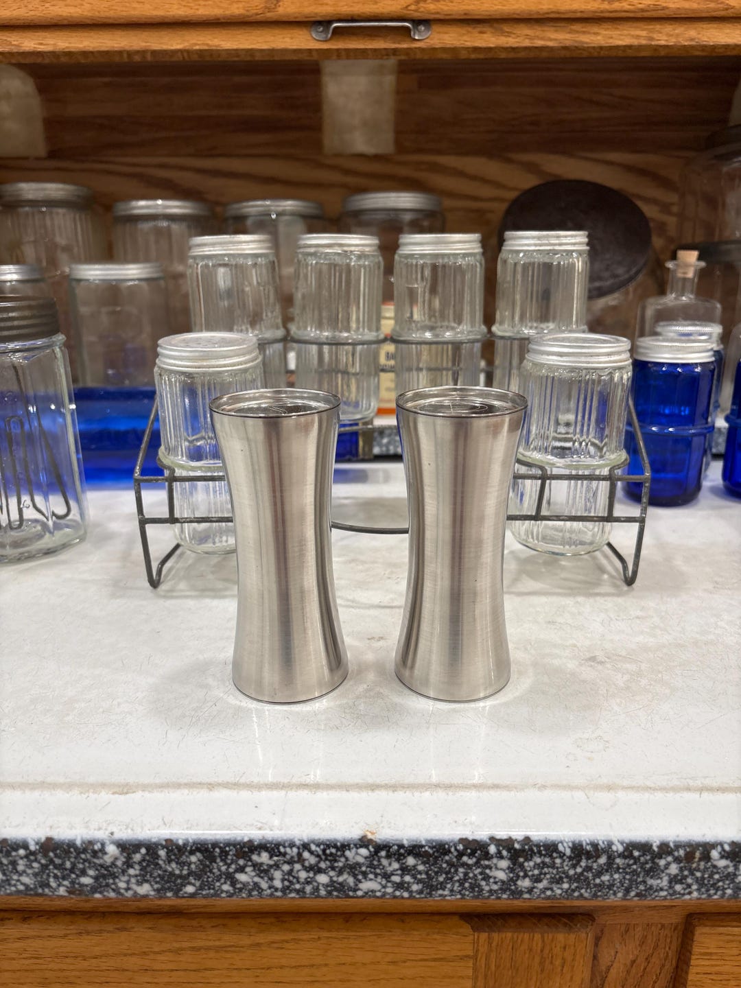 Foley Stainless Steel Salt and Pepper Shakers - Etsy