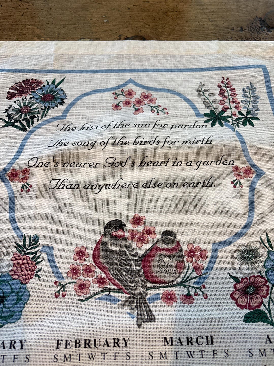 2001 Stevens Garden Themed Calendar Towel - Etsy