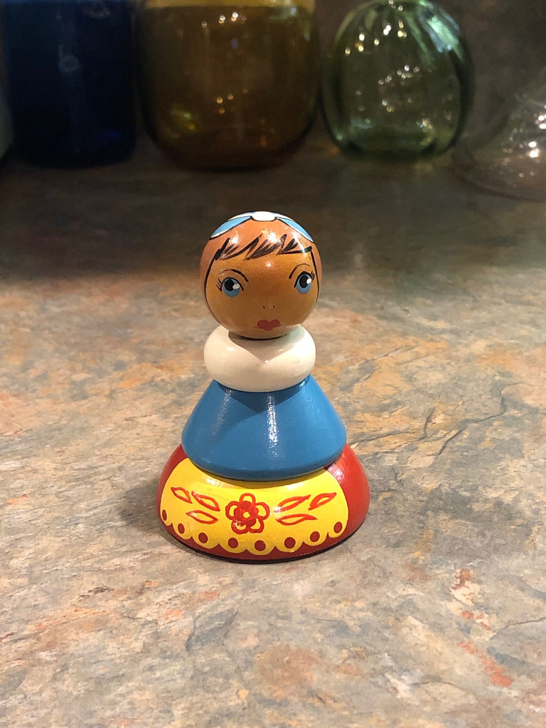 1950's Wooden Doll Stack Toy - Etsy