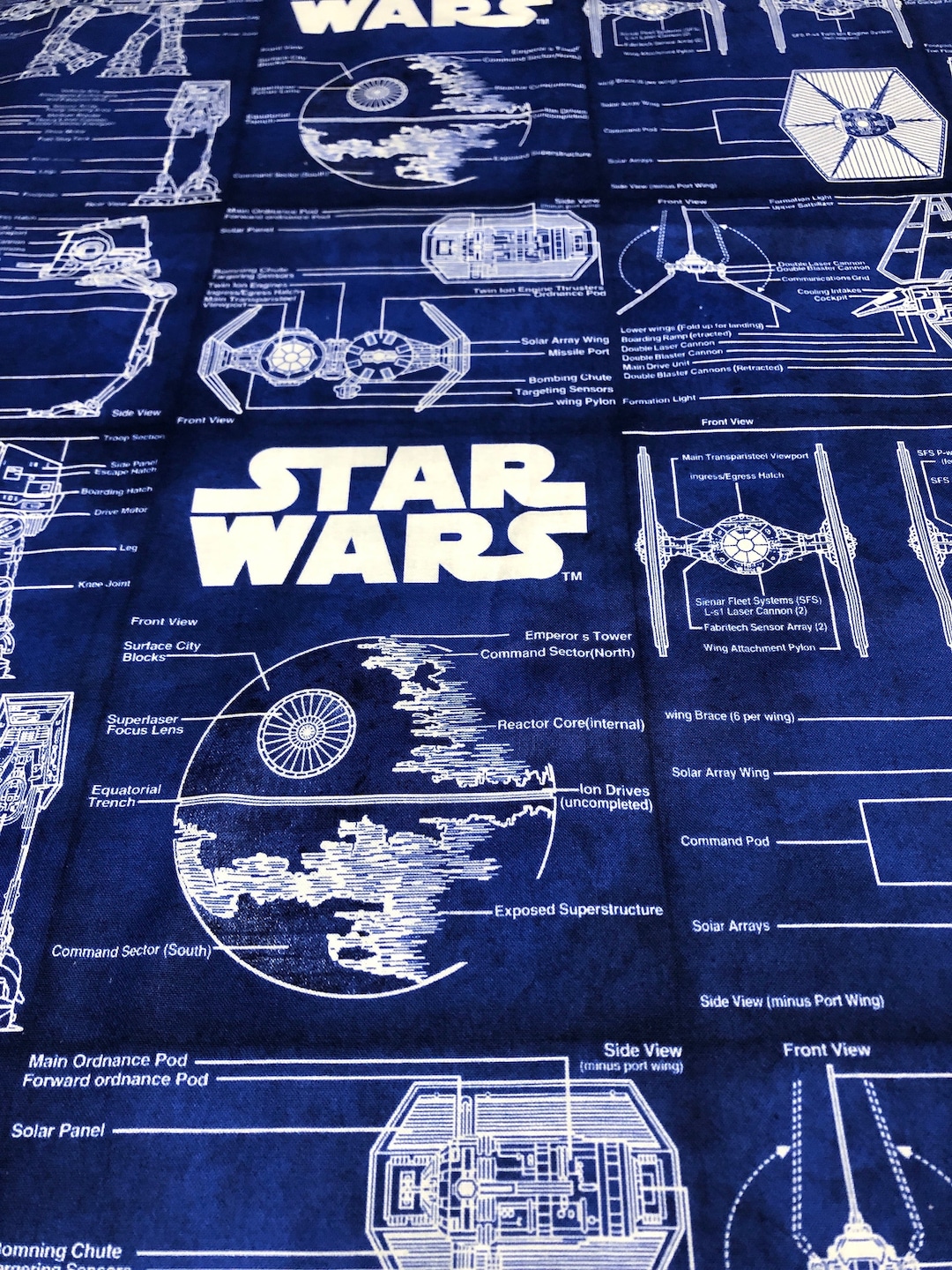 Star Wars Blueprint Themed Cotton Fabric - Etsy